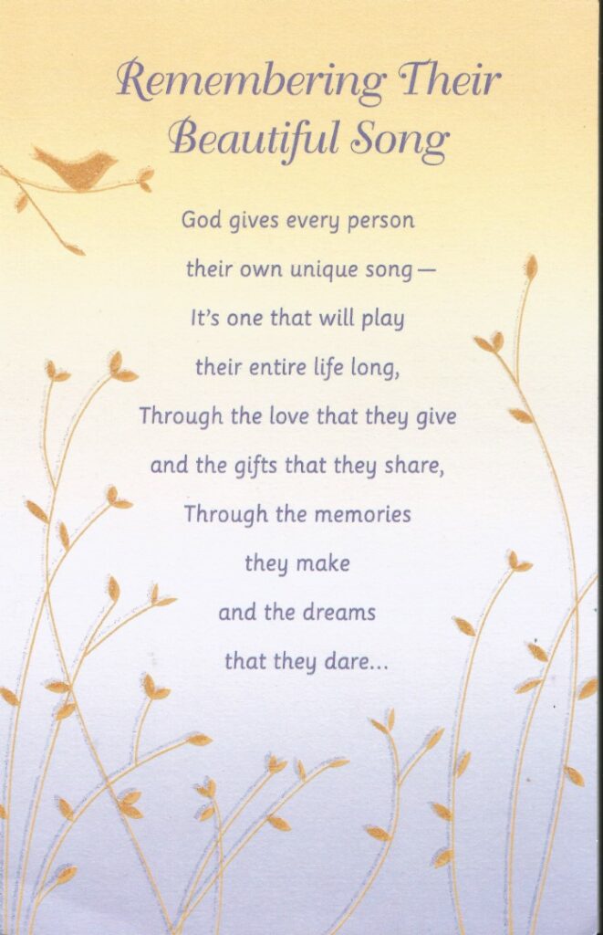 Remembering their beautiful song…. – Hetty Site